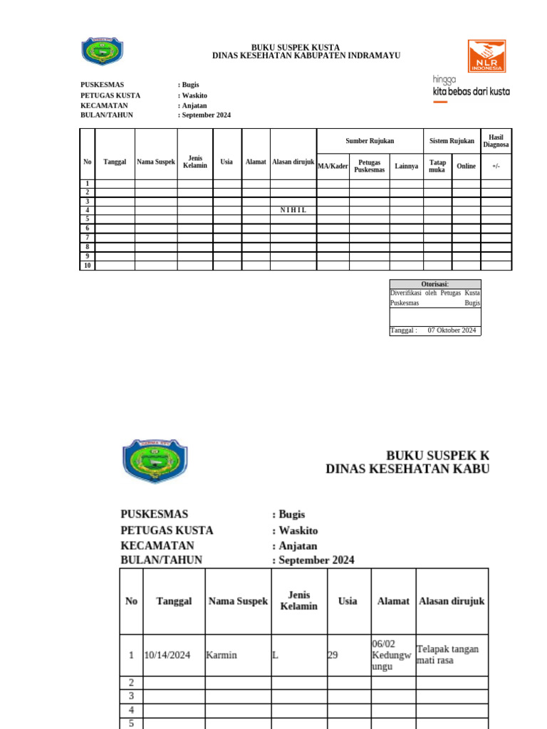 Lembar Rujukan Kusta | PDF