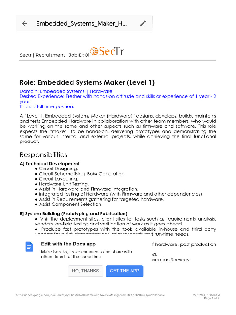 Entry-Level Embedded Systems Role | PDF | Embedded System | Computing