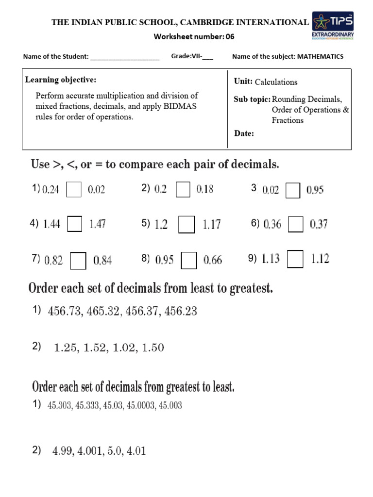 Decimals | PDF | Mathematics | Arithmetic