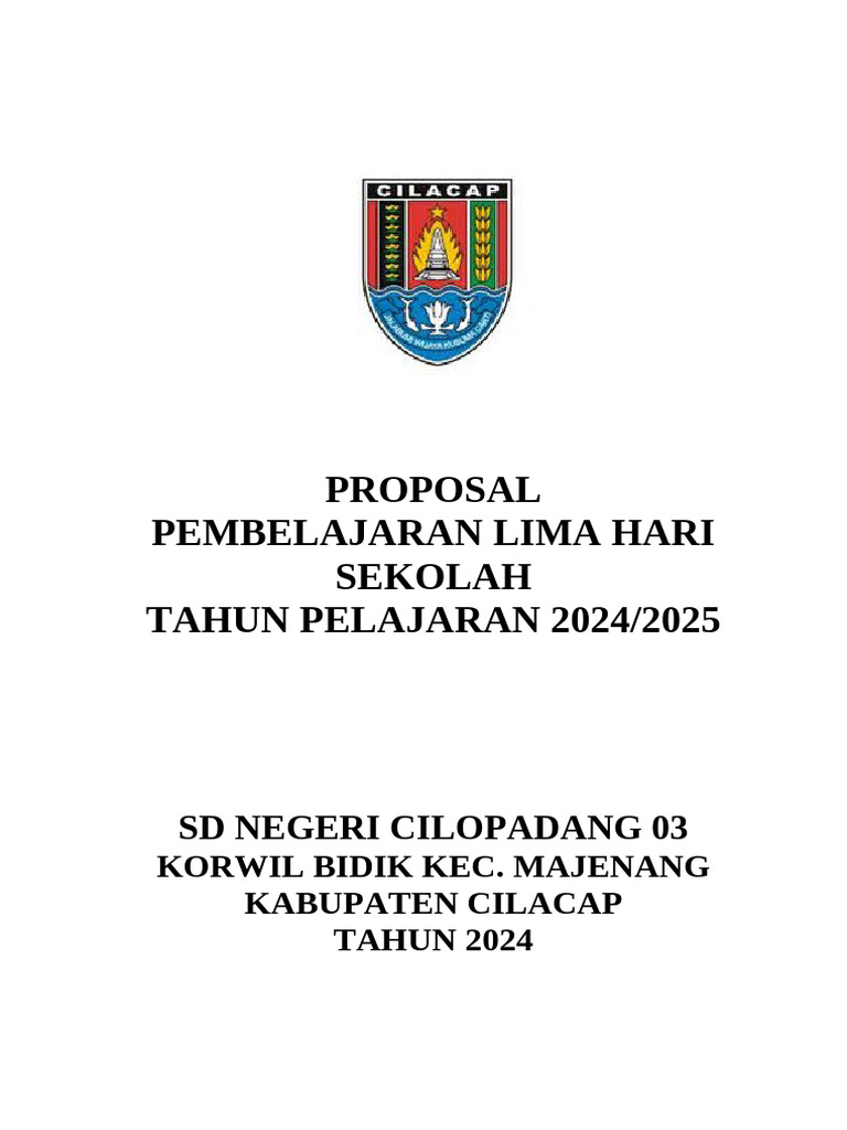 Proposal 5 Hari Sekolah - SDN Cilopadang 03 | PDF