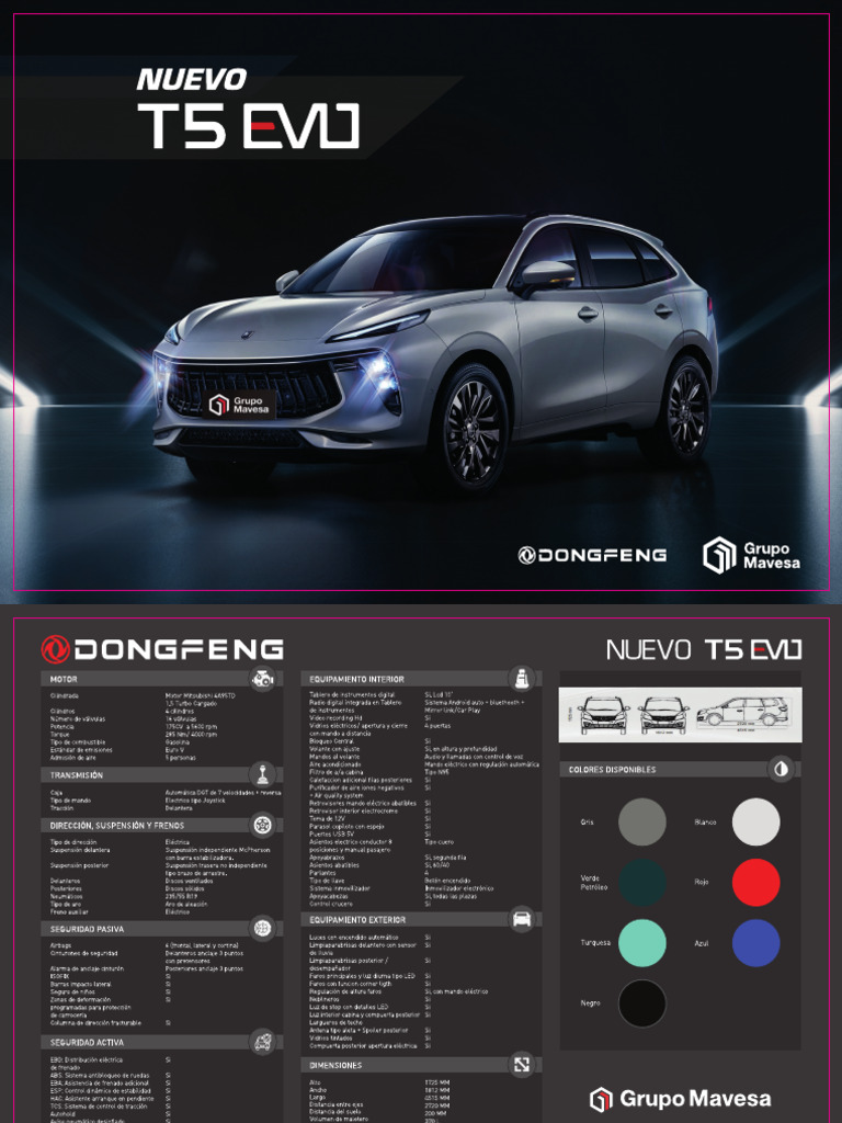 Ficha Tecnica Dongfeng T5EVO | PDF
