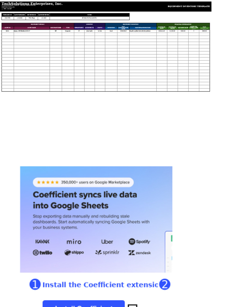 Equipment Inventory Template | PDF | Software | Computing