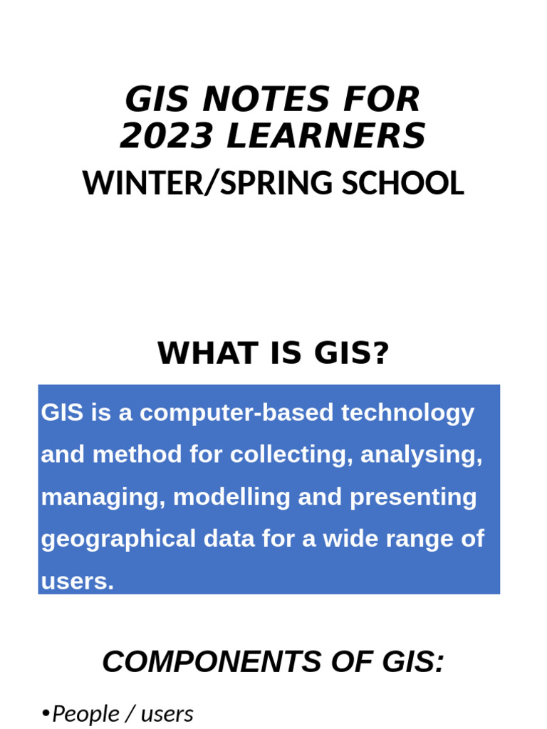Gis Notes For 2023 Learners | PDF | Geographic Information System ...
