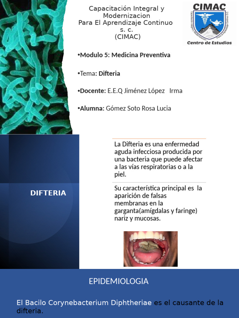DIFTERIA | PDF | Inmunología | Medicina CLINICA