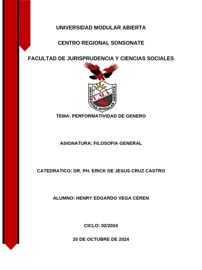 Performatividad de Género de Judith Butler | PDF | Género | Estudios de ...