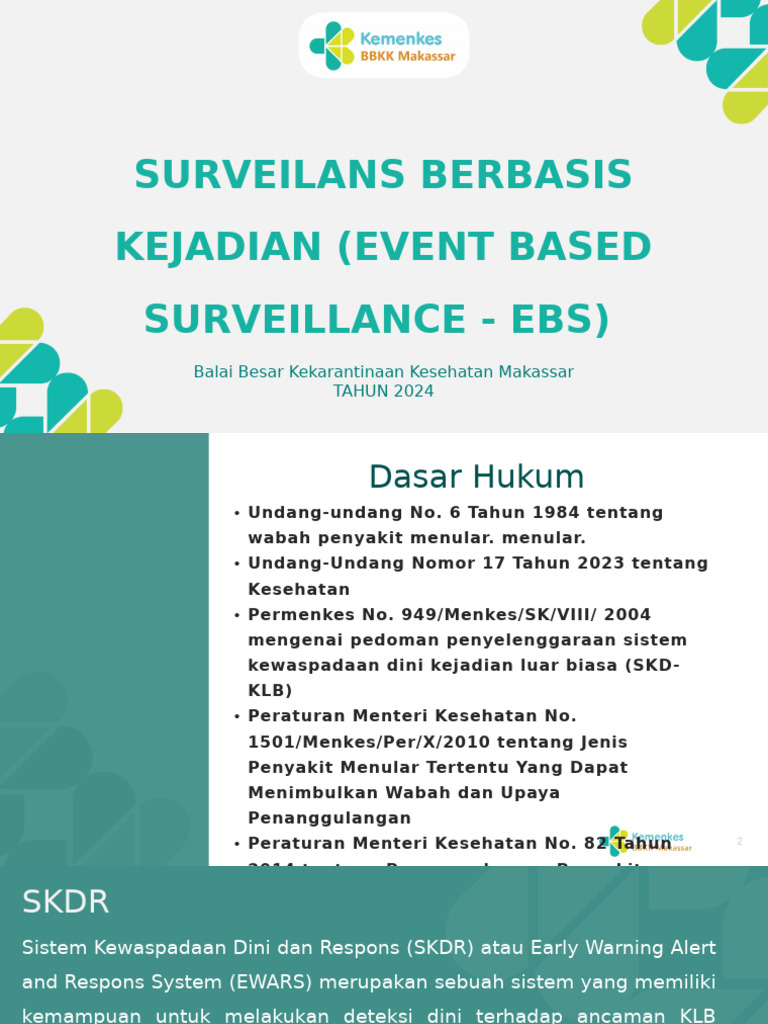 Survelans Berbasis Kejadian (Event Based Surveillance - EBS) | PDF