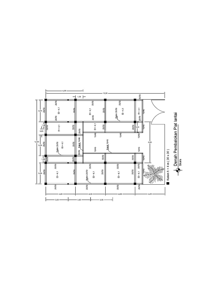 Denah Pembalokan Plat Lantai | PDF