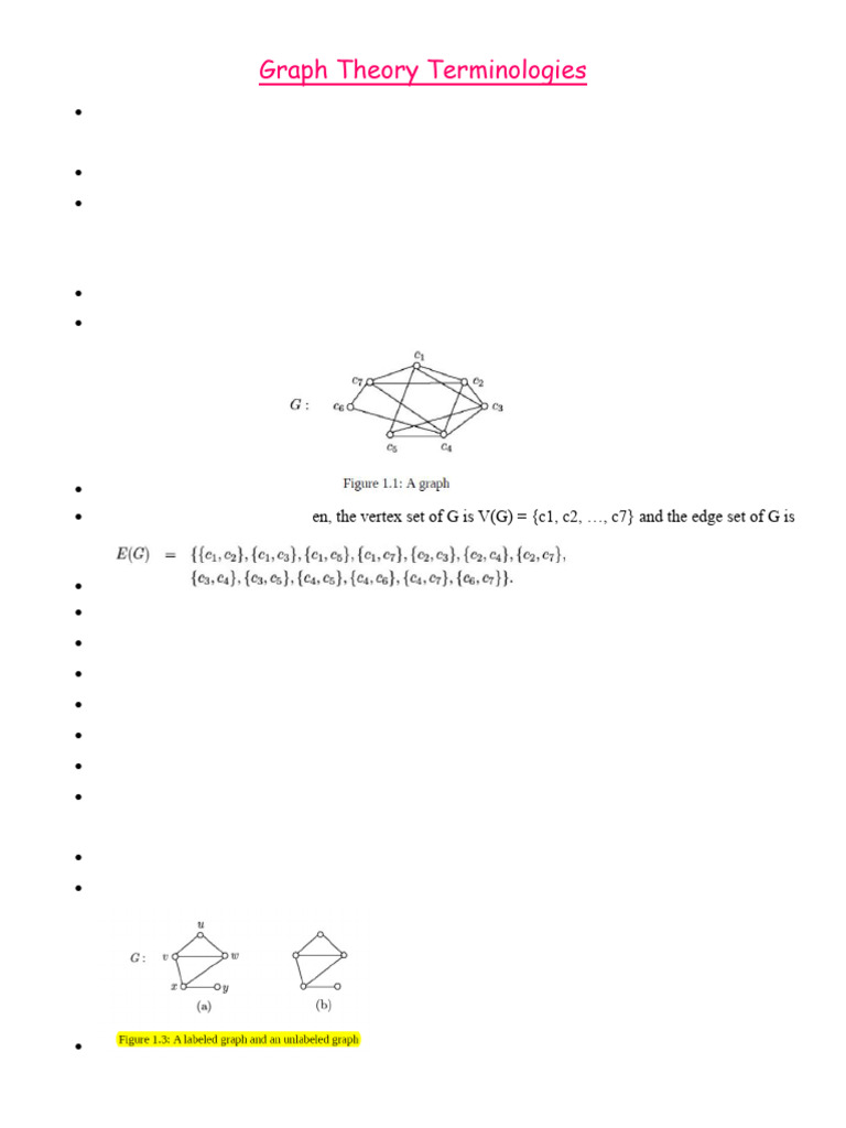 Graph Theory Terminologies-1 | PDF | Vertex (Graph Theory) | Theoretical Computer Science