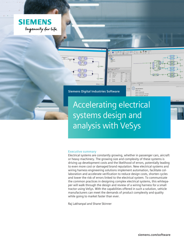 Siemens SW Accelerating Electrical Systems Design and Analysis With VeSys White Paper - tcm27 ...