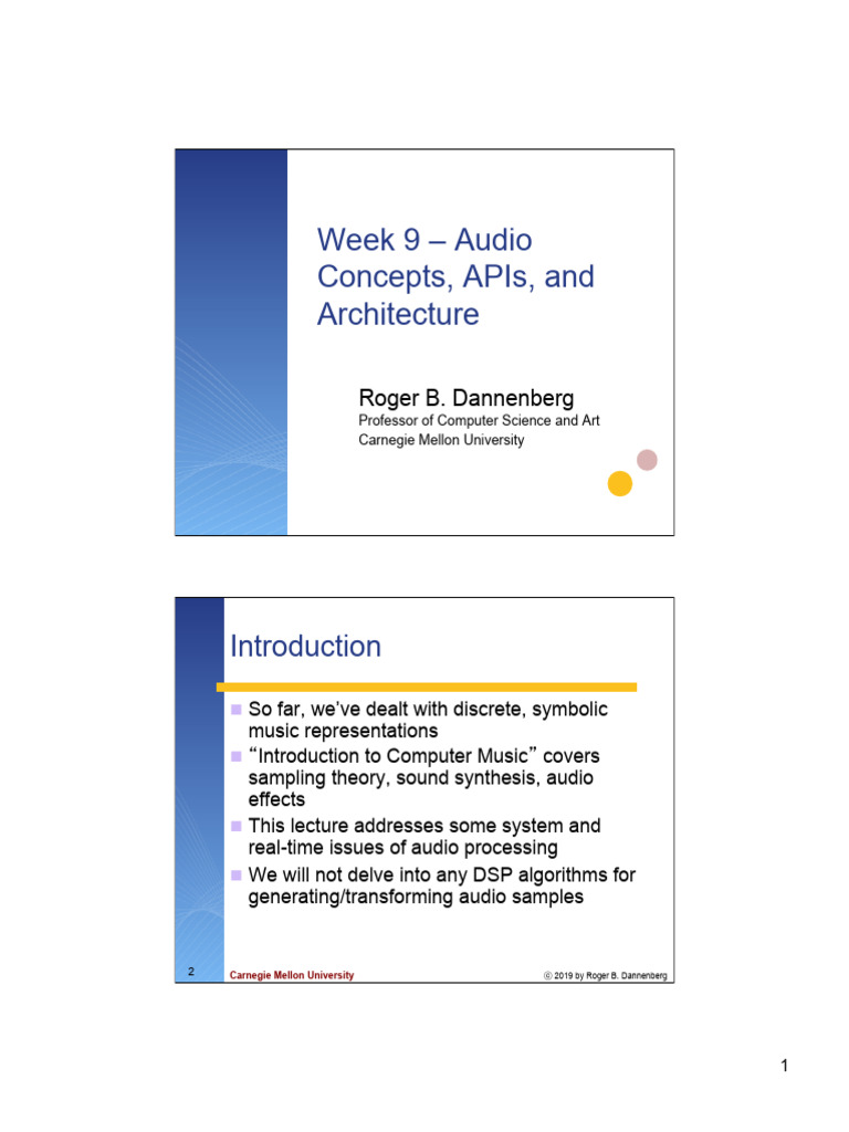 Audio Concepts, APIs, and Architecture | PDF | Computing | Computer Programming