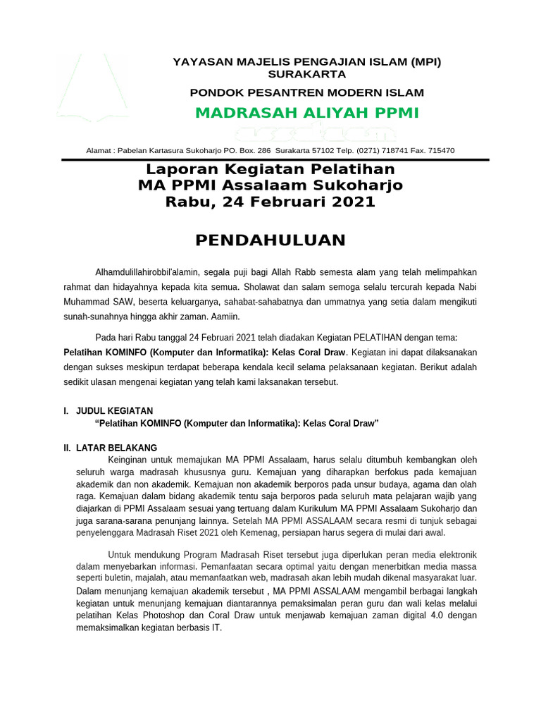 Contoh LPJ | PDF | Karier & Perkembangan