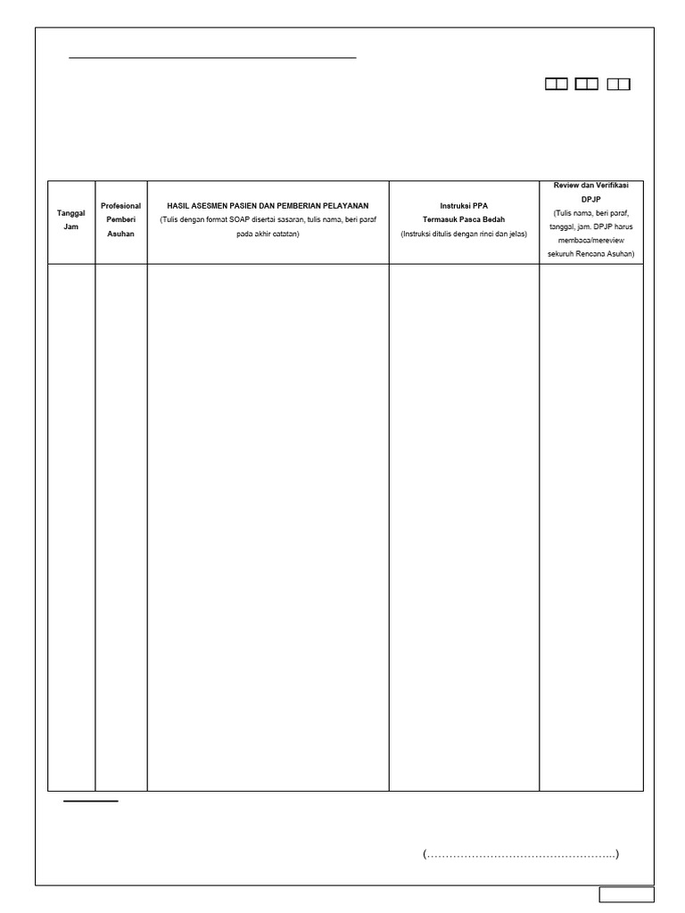 RM 5A.1 CATATAN PERKEMBANGAN PASIEN TERINTEGRASI (CPPT) Fix01 | PDF