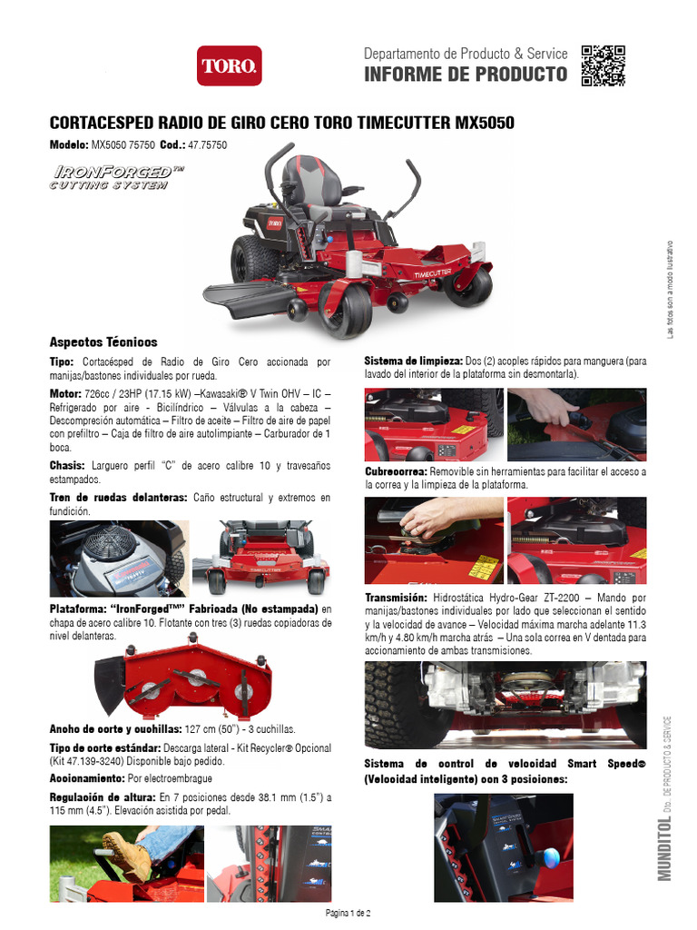MX 5050 - 75750 (2020) - I PDF | PDF | Cortacésped | Tecnología de ...