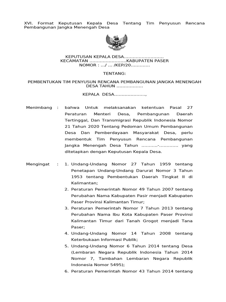 Lampiran A (RPJM Desa) | PDF