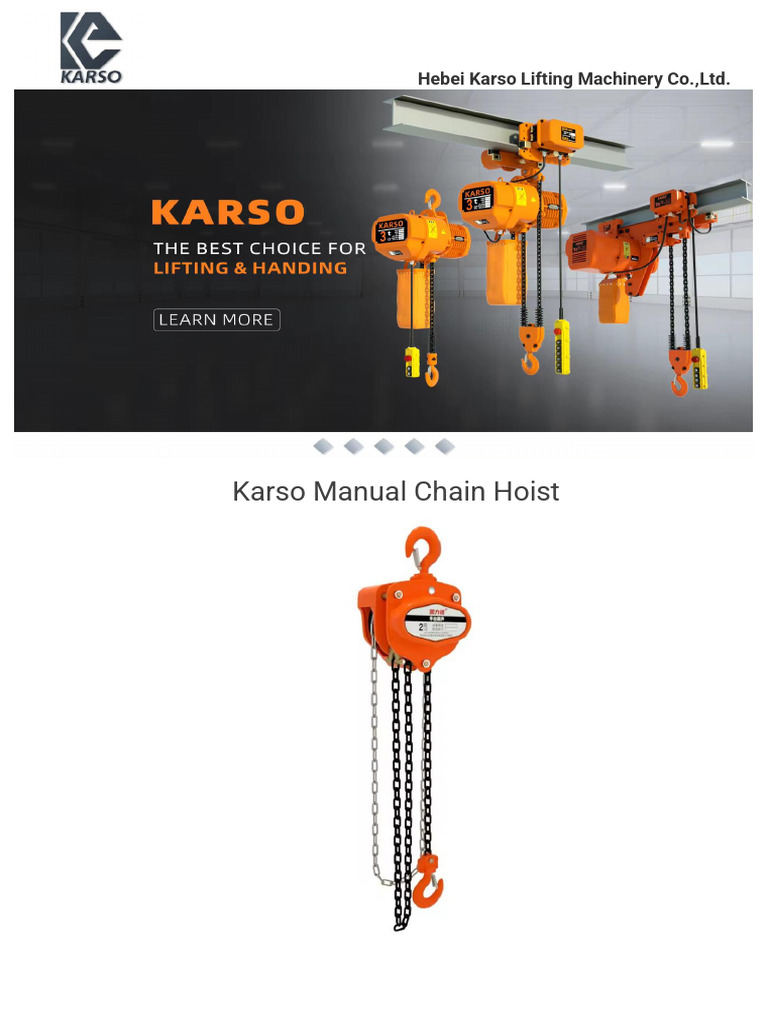 Karso Manual Chain Hoist Guide | PDF