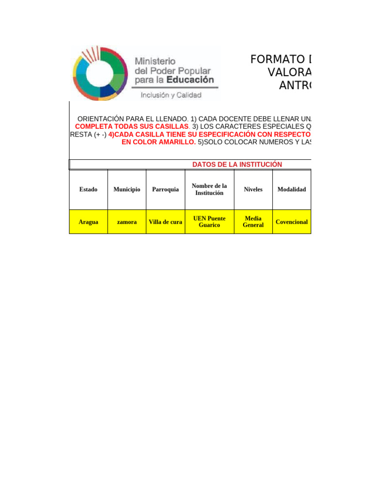 Formato Medidas Antropometricas 2023-24 | PDF