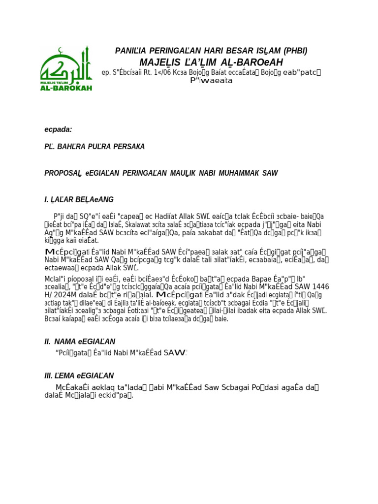 Proposal Majlis Ta'lim Al-Barokah | PDF