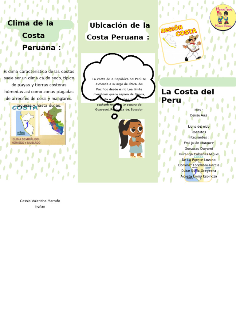 Triptico - La Costa Del Peru | PDF | Perú | Costa