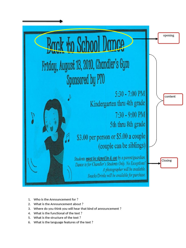 Contoh Teks Announcement Print | PDF