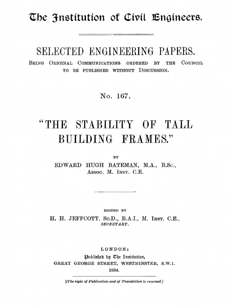 Selected Papers.: "The Stability of Tall Building | PDF | Beam ...