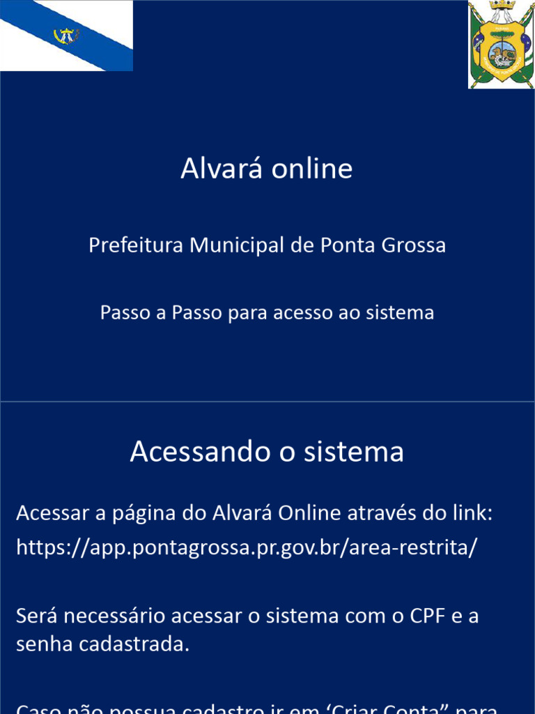 Passo A Passo Alvara Online PMPG | PDF