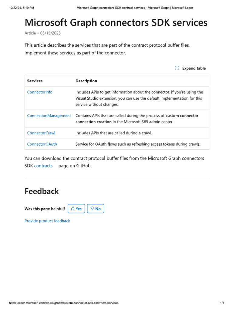 Microsoft Graph Connectors SDK Services | PDF