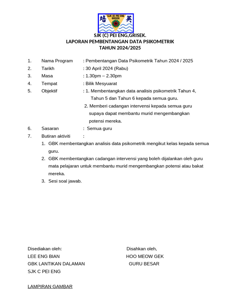 Laporan Pembentangan Data Psikometri | PDF | Pengembangan Diri