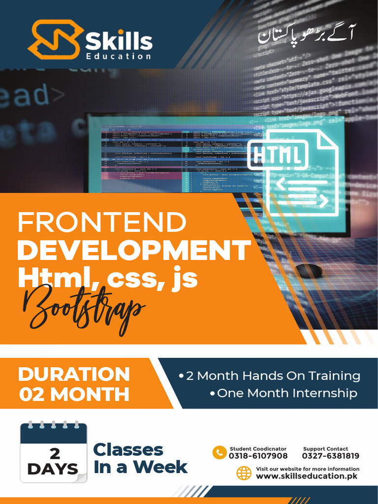 Frontend Development Course Outline | PDF | Bootstrap (Front End Framework) | Html
