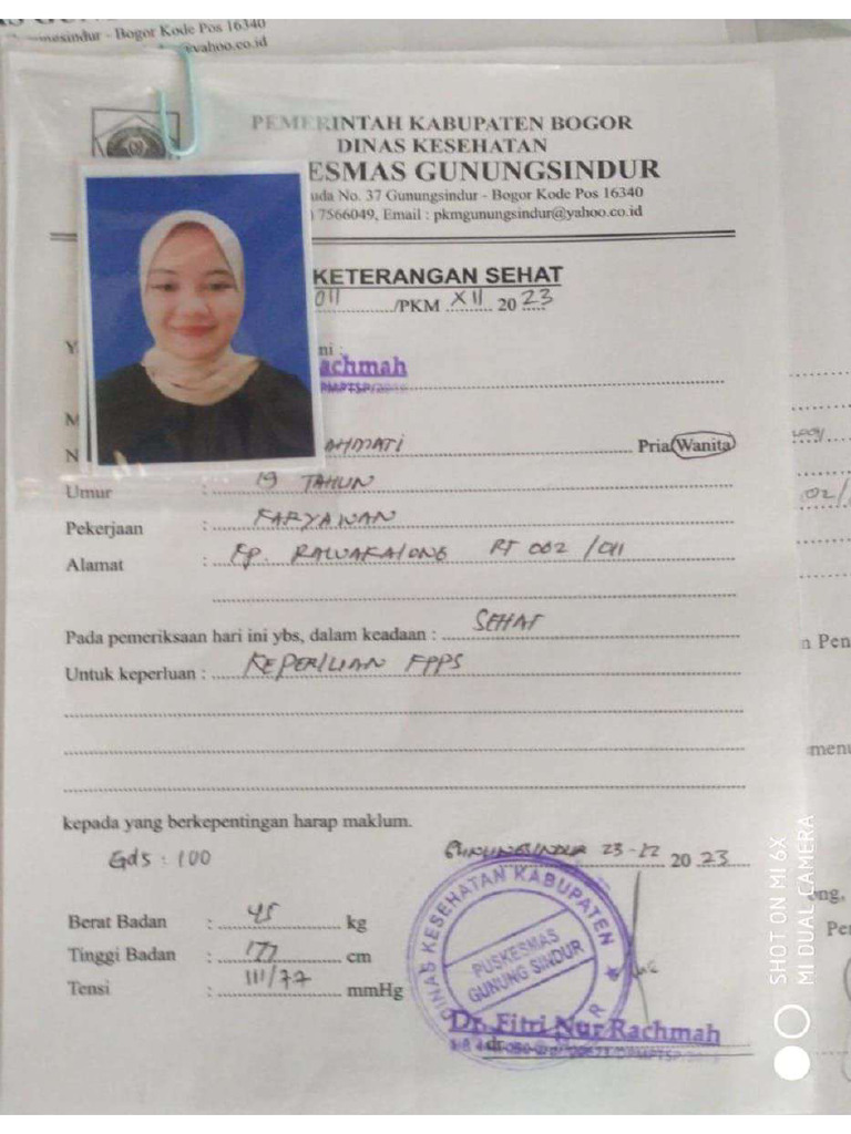 Surat Kesehatan Suci | PDF