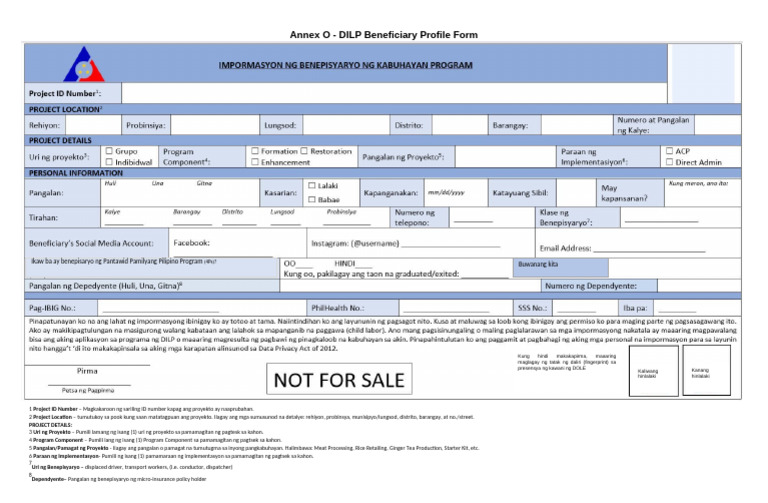 Annex O Profile Form | PDF