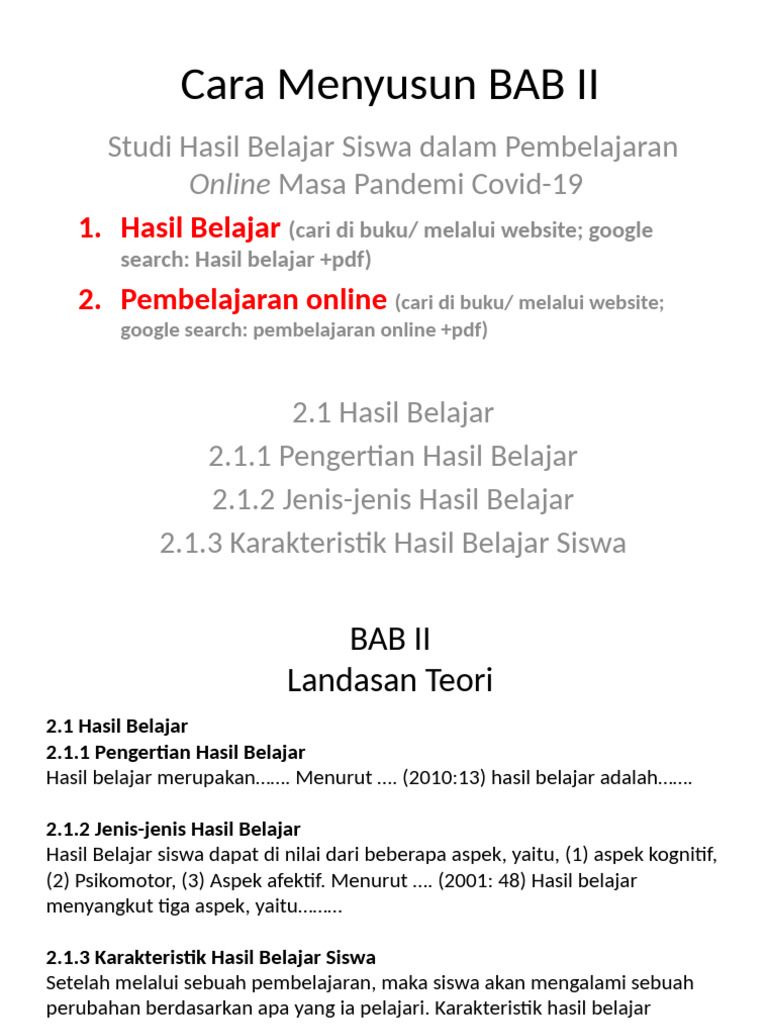 Cara Menyusun BAB II | PDF