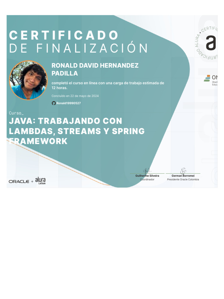 Ronald David Hernandez Padilla - Curso Java Trab | PDF