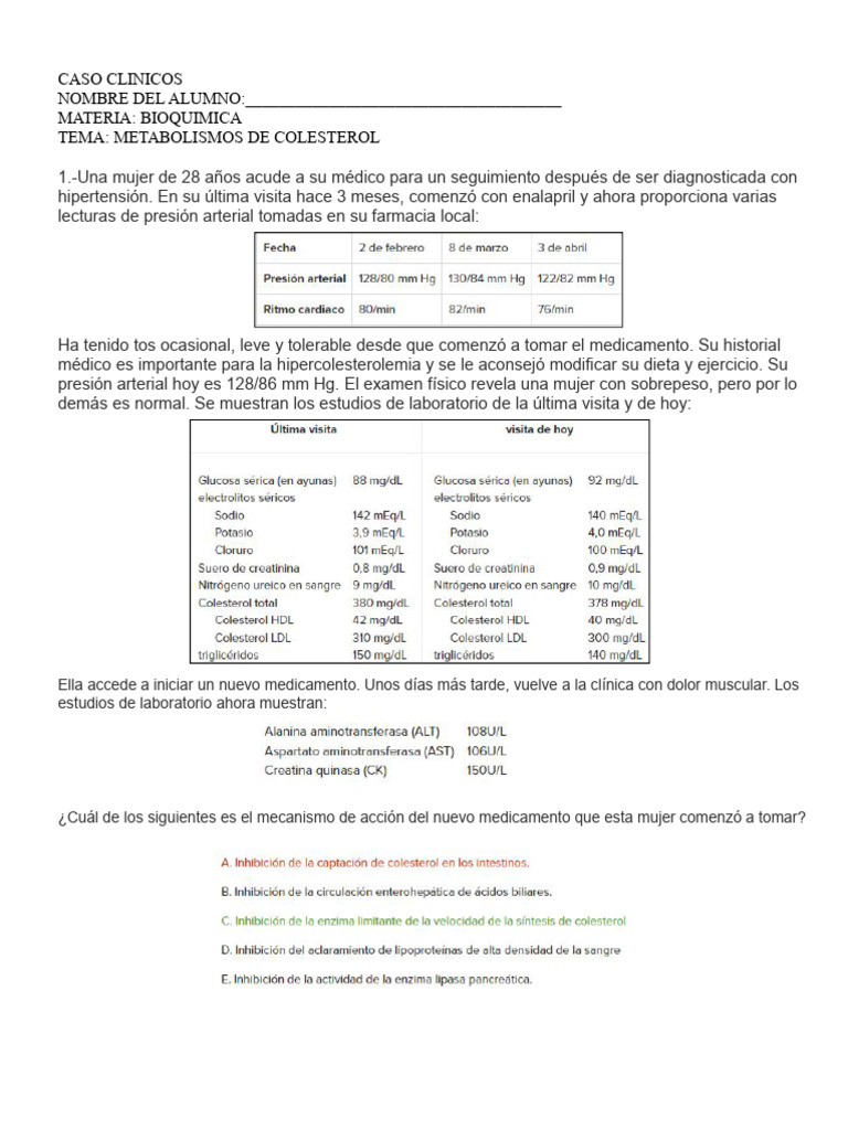 Metabolismo de Colesterol | PDF