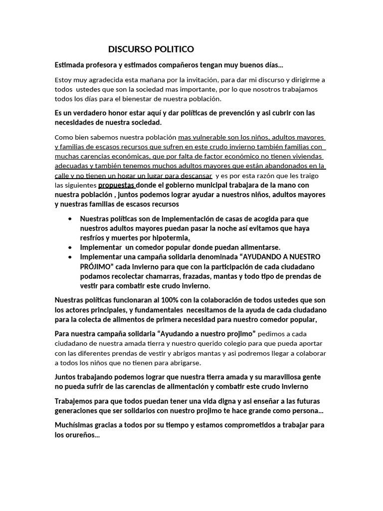 Discurso Politico | PDF