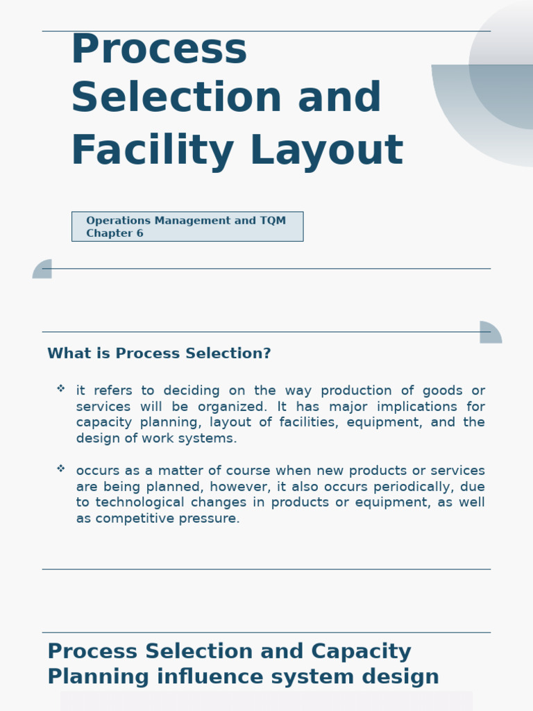 Process Selection and Facility Layout GROUP2 | PDF | Automation | 3 D ...