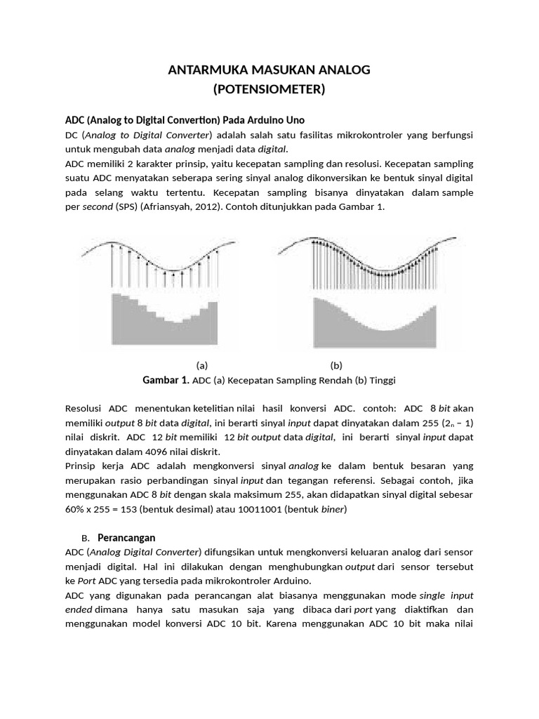 ADC Arduino dengan Potensiometer | PDF | Teknologi & Rekayasa