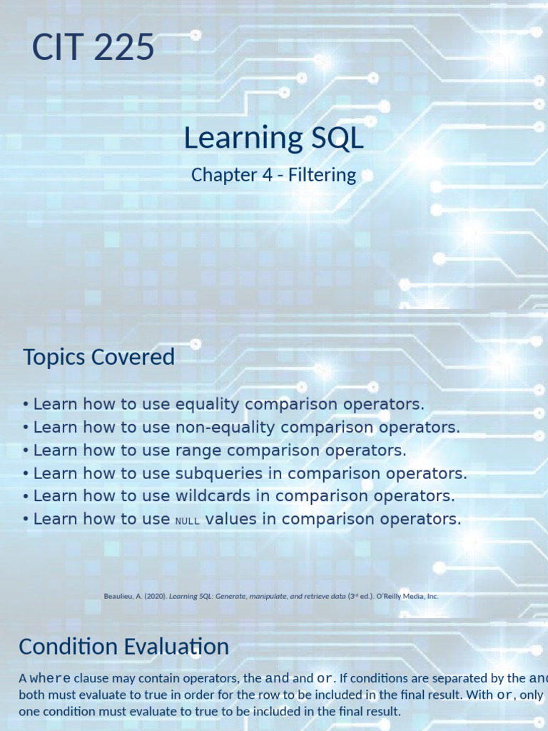 ITM220 W04 Chapter4 | PDF | Sql | Computer Data