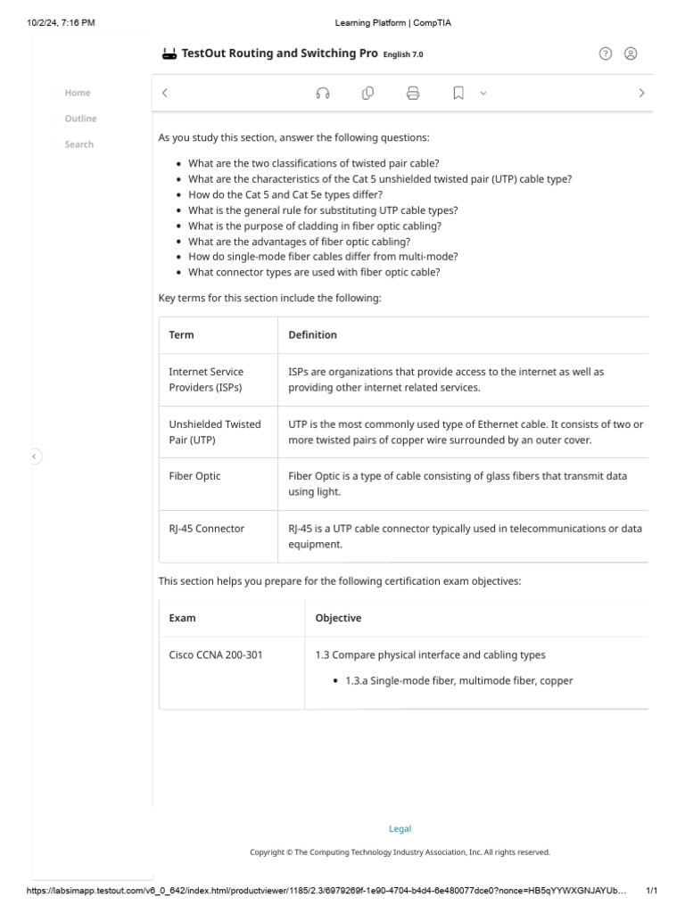 Learning Platform - CompTIA 3 | PDF | Optical Fiber | Telecommunications Infrastructure