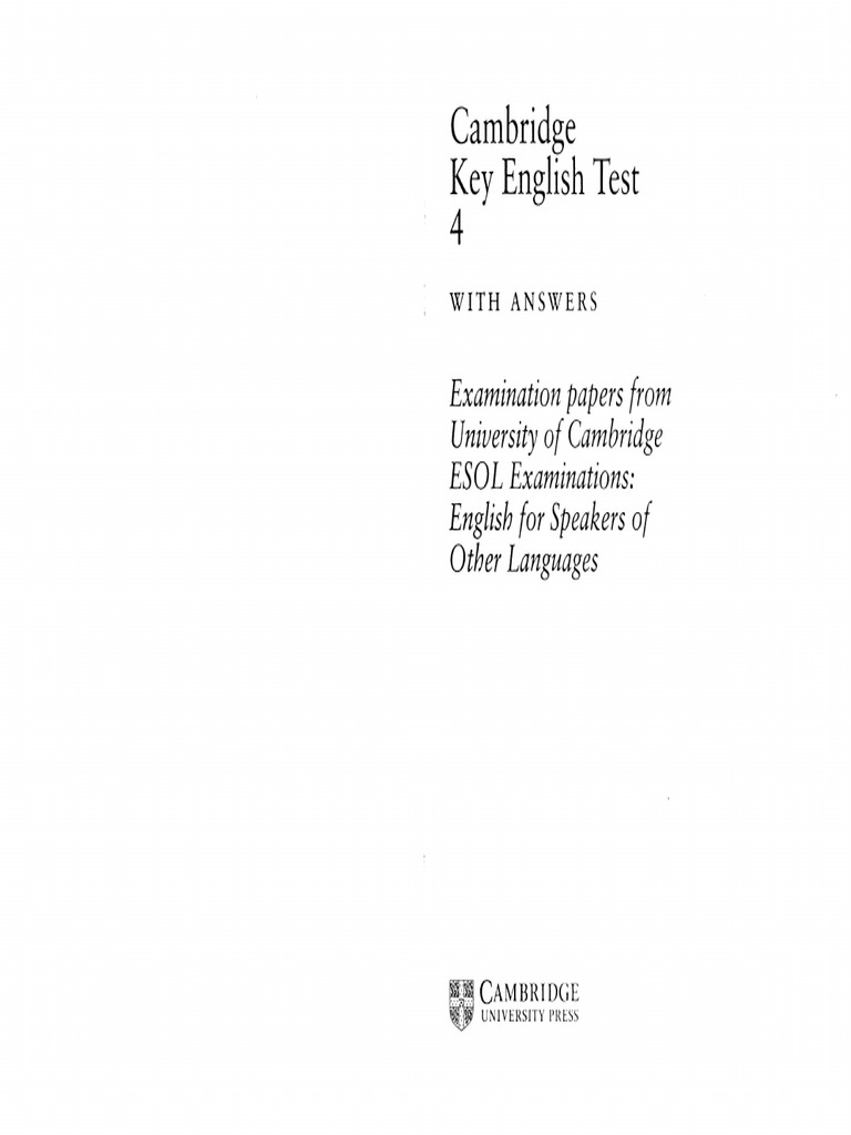 KET - CUP 4 (Book) | PDF