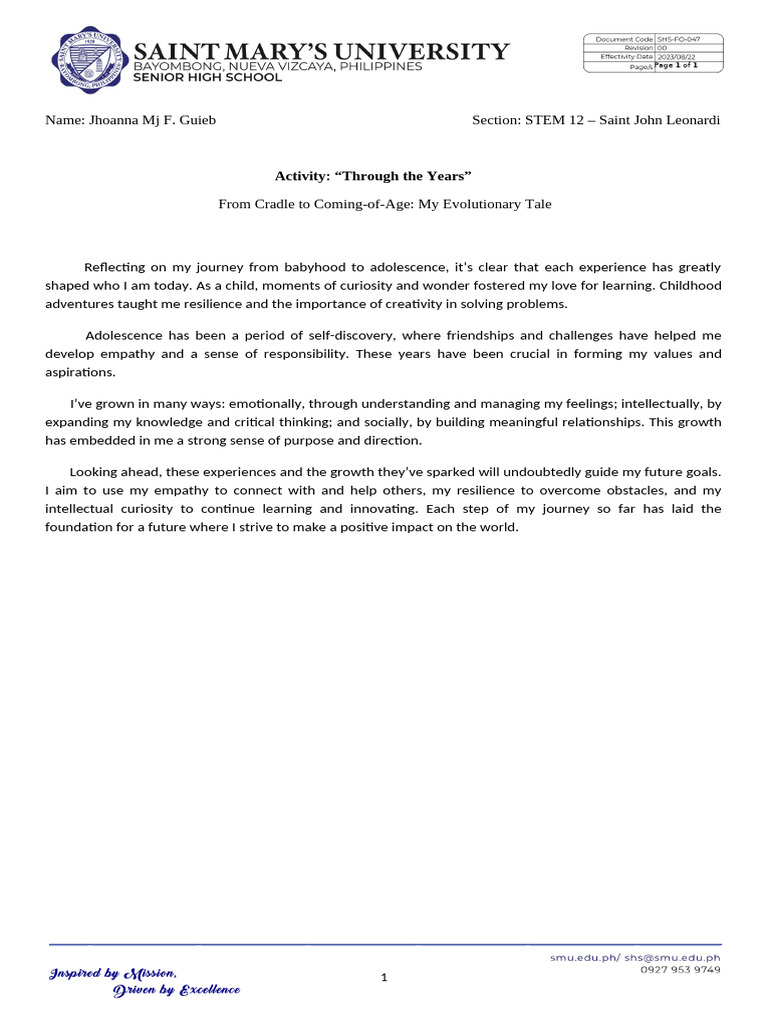 Ucsp Reflection | PDF | Wellness | Science & Mathematics