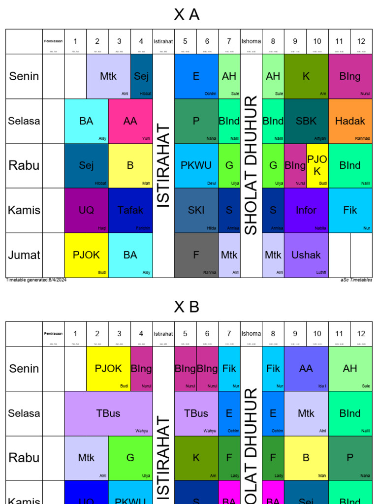 Rev Jadwal Pelajaran 5-8-24 | PDF