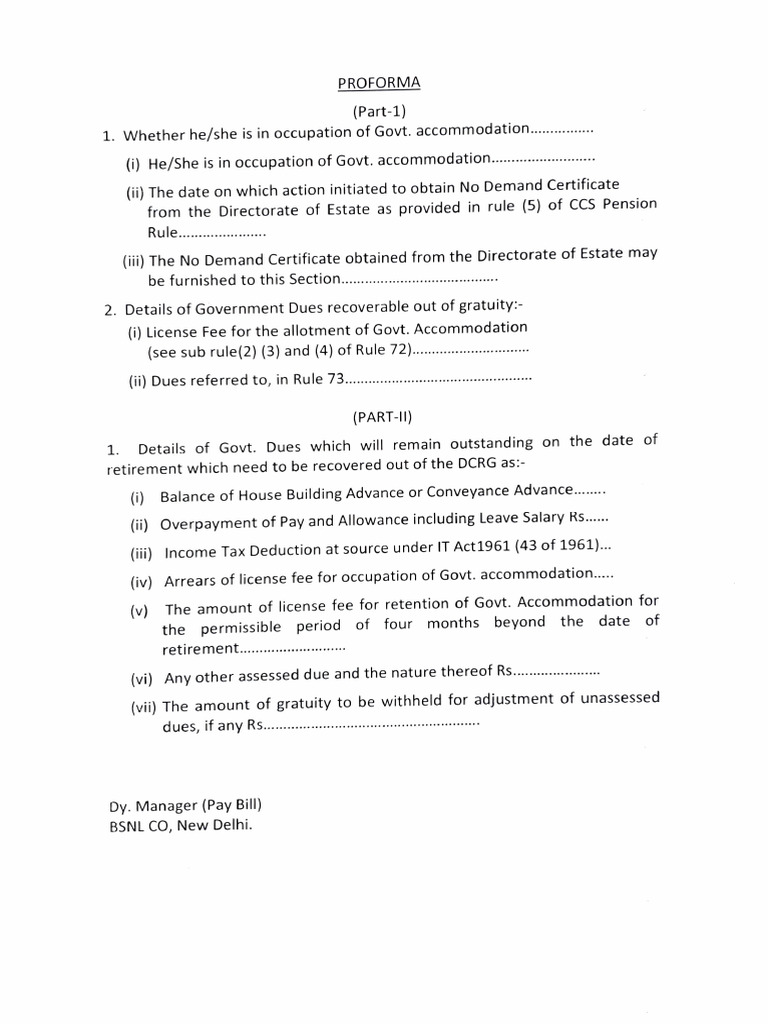No Dues Paybill Section - Proforma | PDF | Finance & Money Management