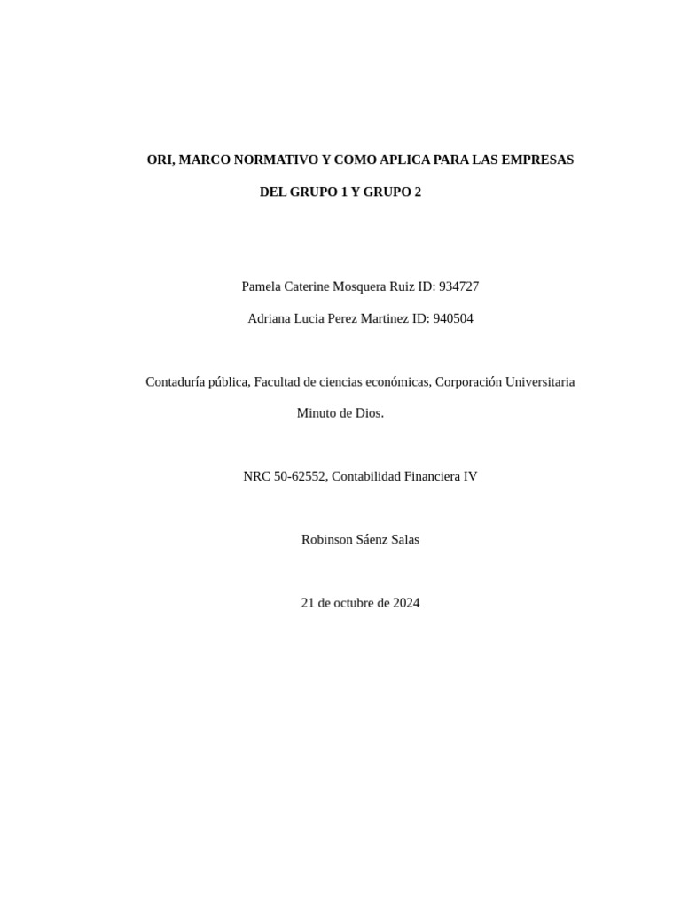 Actividad 4 Informe Que es el ORI | PDF | normas internacionales de INFORMACION FINANCIERA ...