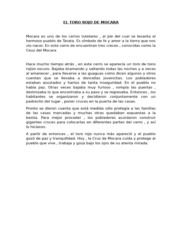 La Leyenda del Toro de Mocara | PDF | Viajes y turismo | Historia