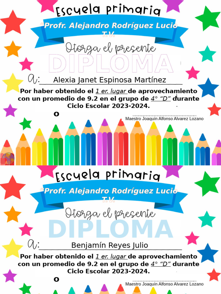 Reconocimientos 4to D | PDF