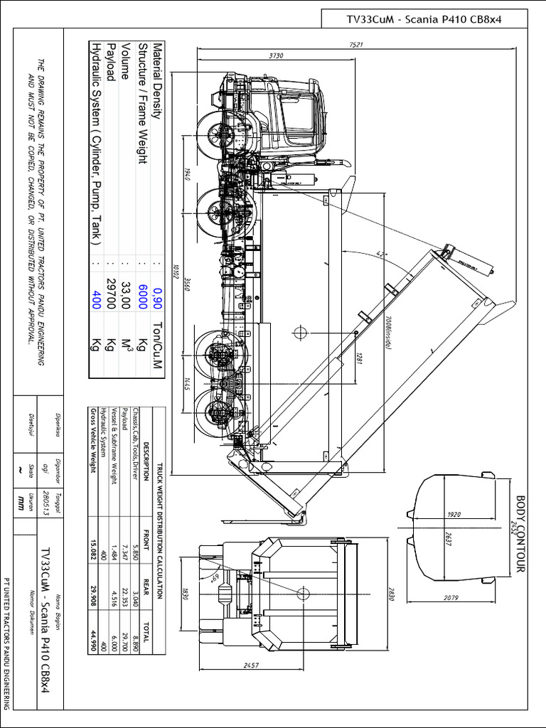 Specification TV33 - SCANIA - P410CB - 8x4 | PDF