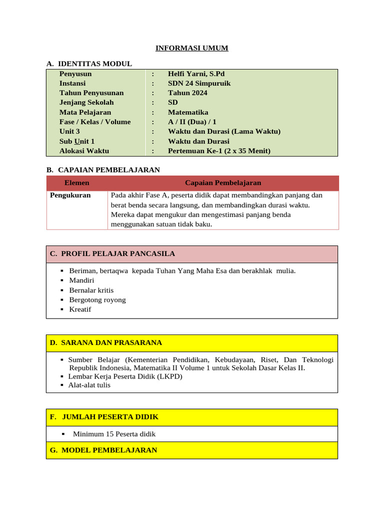modul ajar pakai | PDF