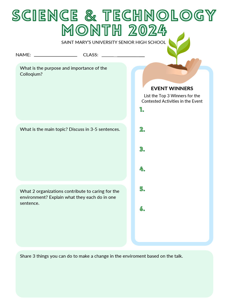 SciTech Culmination Template | PDF