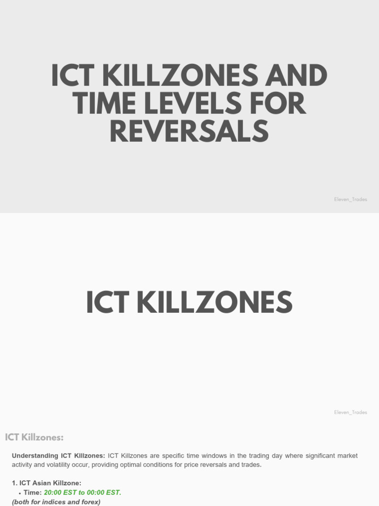 ICT Killzones and Time Levels | PDF | Foreign Exchange Market | Investing