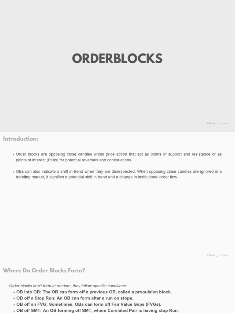 Orderblocks Everthing You Know About! | PDF | Market Trend | Private Sector